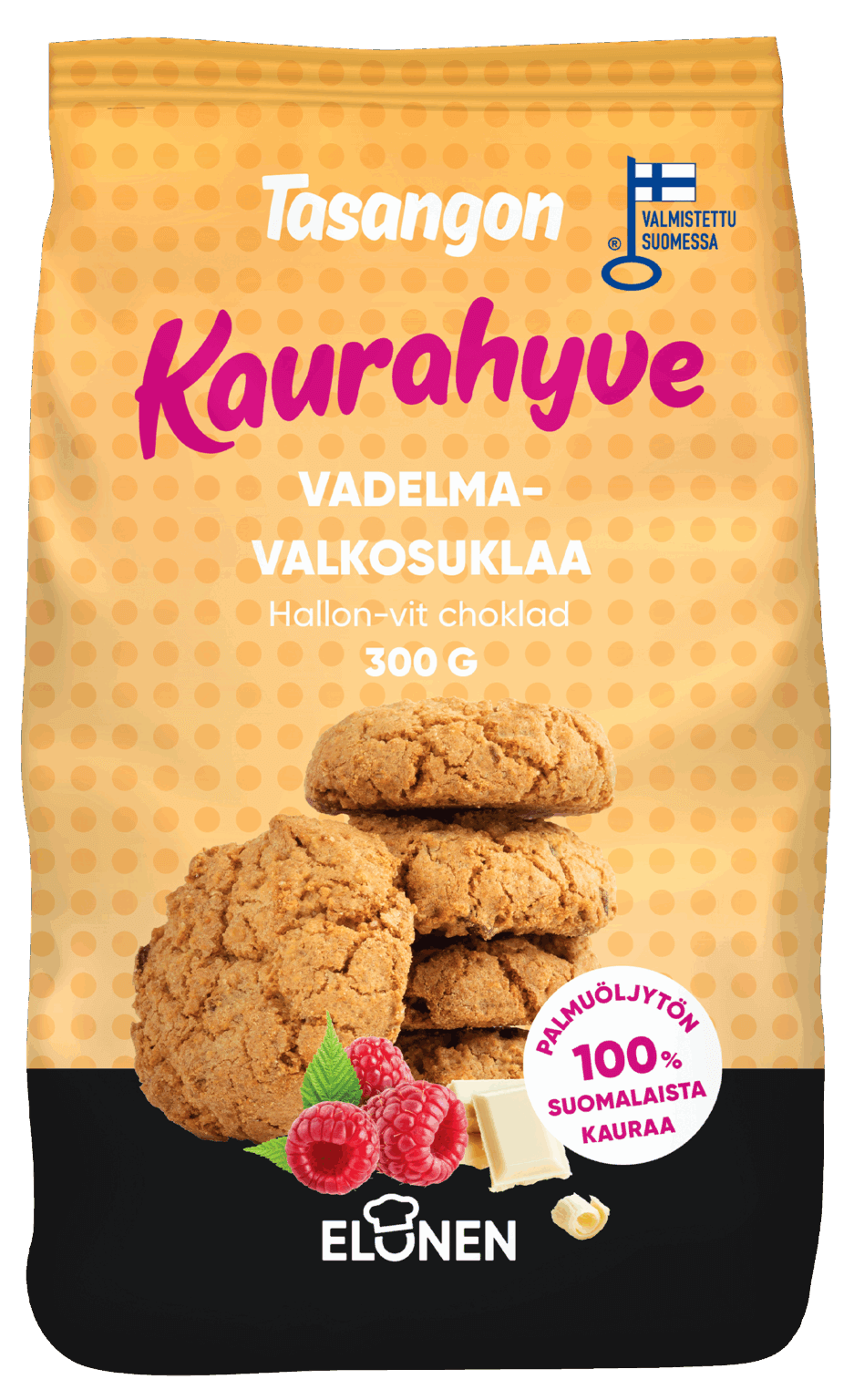 Tasangon Kaurahyve Vadelma-valkosuklaapikkuleipä - Elonen